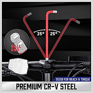 HORUSDY Hex Key Allen Wrench Set, SAE & Metric Star Long Arm Ball End Hex Key Set, Industrial Grade Allen Wrench Set