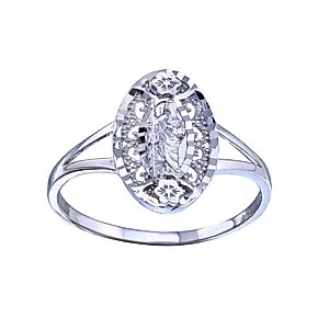 SURANO DESIGN JEWELRY Sterling Silver Saint Jude Diamond Cut Finish Ring (6)