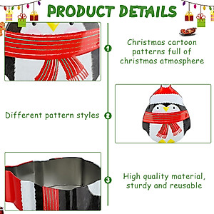 6 Pcs Christmas Cookie Tin Box Set Xmas Metal Candy Tins with Lids Food Storage Containers Cookie Jar Christmas Gift Packing Solution for Storing Candy Chocolate Biscuits Christmas Party Favor