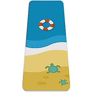 Yoga Mat, Yoga Mats for Home Workout, Workout Mat, Exercise Mats, Pilates Mat, Sea Turtle Swimming Beach