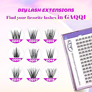 GAQQI Lash Clusters, GQ19 Individual Lashes 168pcs C Curl, DIY Lash Extension 10-16mm Mixed Length False Eyelash Clusters, Natural & Wispy Lash Wisps (GQ19,C Curl,10-16mm)