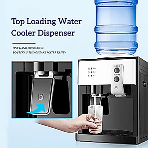 PIOJNYEN Hot and Cold Water Dispenser, Top Loading Water Cooler Dispenser 5 Gallon Countertop Water Cooler Dispenser, 3 Temperature Settings, Water Dispenser for 3 to 5 Gallon Bottles
