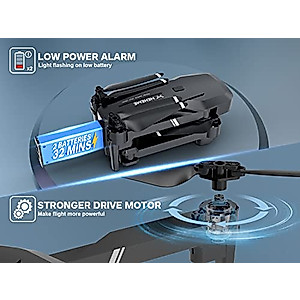 NEHEME Drones with Camera for Adults, NH760 1080P FPV Drone for Kids Beginners, Foldable WIFI RC Quadcopter with 2 Batteries for 32 Min Flight, Carrying Case, Altitude Hold, Toys Gifts for Boys Girls