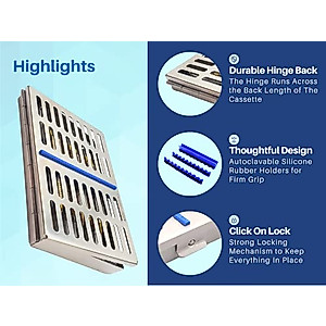 ARTMAN Instrument Cassette Rack for 5,7,10 & 20 Instruments Box Dental Instruments Organizer (for 10 Instruments)