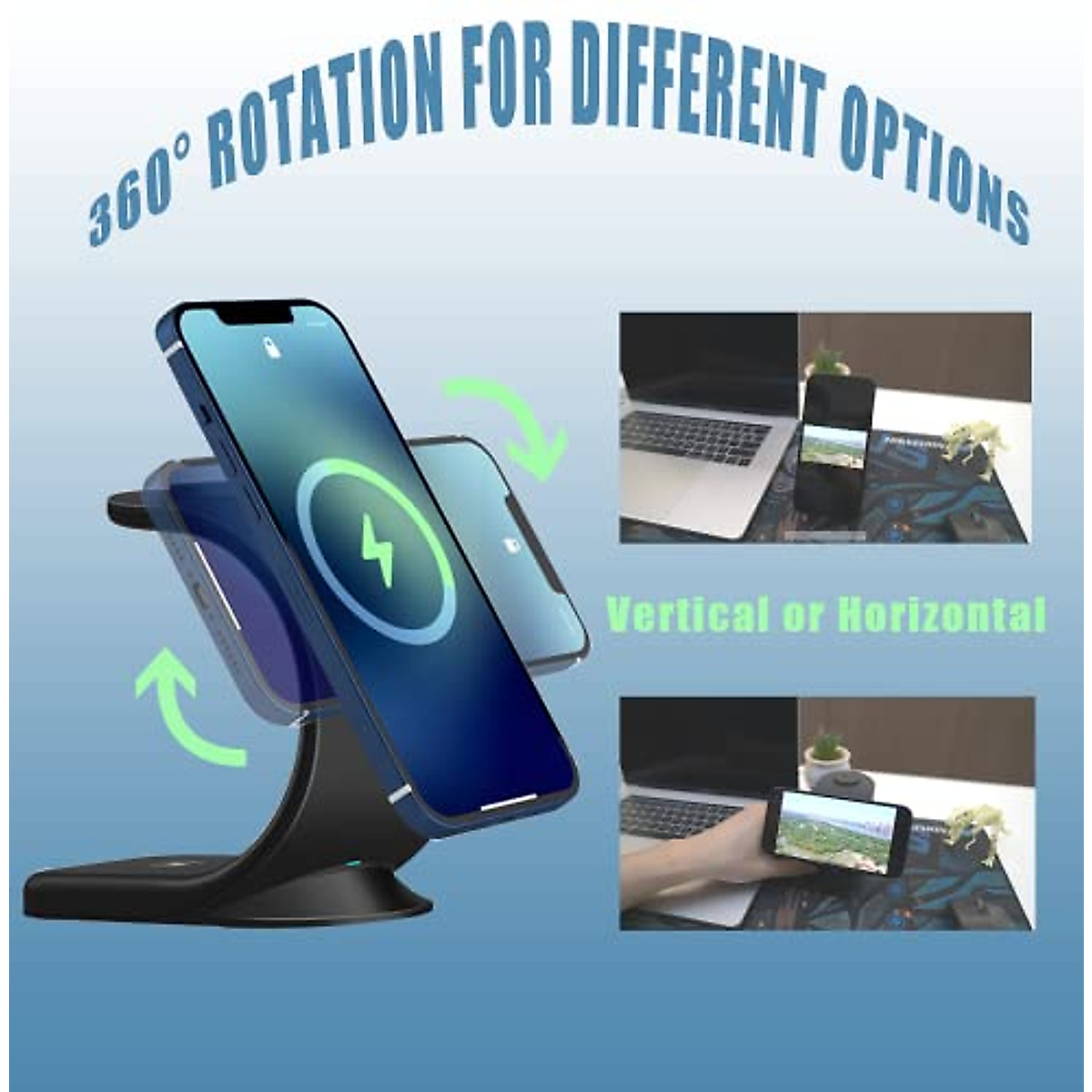 TASANLOGEN 3 in 1 Wireless Charging Station ，Space Saving，Fast Charging Stations with iPhone 14 13 12 /Pro Max/Plus/Pro/Mini,iWatch 8/7/SE/6/5/4/3/2,Airpods pro/3/2