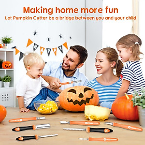Halloween Pumpkin Carving Tools Kit: 15PCS Professional Heavy Duty Carving Set Stainless Steel Double-Side Sculpting Tool Carver Knife for Jack-O-Lantern DIY Decoration Cutting Sculpting with Handbag