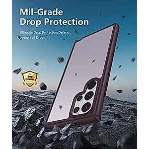 FNTCASE for Samsung Galaxy S22-Ultra Case: Full Drop Proof Protection Translucent Cases | Matte Textured Shockproof Protective Bumper | Rugged Hard Cell Phone Cover for Galaxy S22Ultra 5G