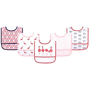 Yoga Sprout Waterproof Bibs, 5 Pack, Flamingo