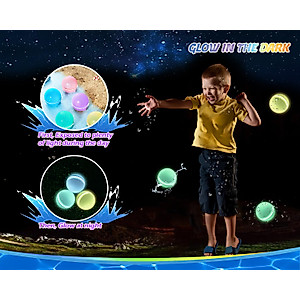 【8 Pack】Glow in The Dark Reusable Water Balloons for Kids Adults Outdoor Activities, Kids Pool Beach Bath Toys, Magnetic Self-Sealing Water Bomb