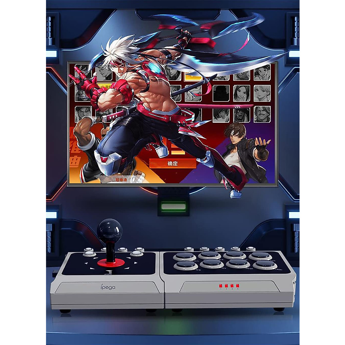 ipega PG-9221 Arcade Stick PC Street Fighter ps4 Arcade Stick Rocker whit TURBO one button continuous sending, MACRO programming for PS4/PS3/N-Switch/PC(windows 7/8/10)