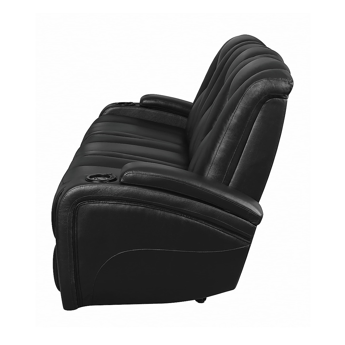 Coaster Furniture Delange Reclining Power Sofa with Adjustable Headrests and Storage in Armrests Black 601741P
