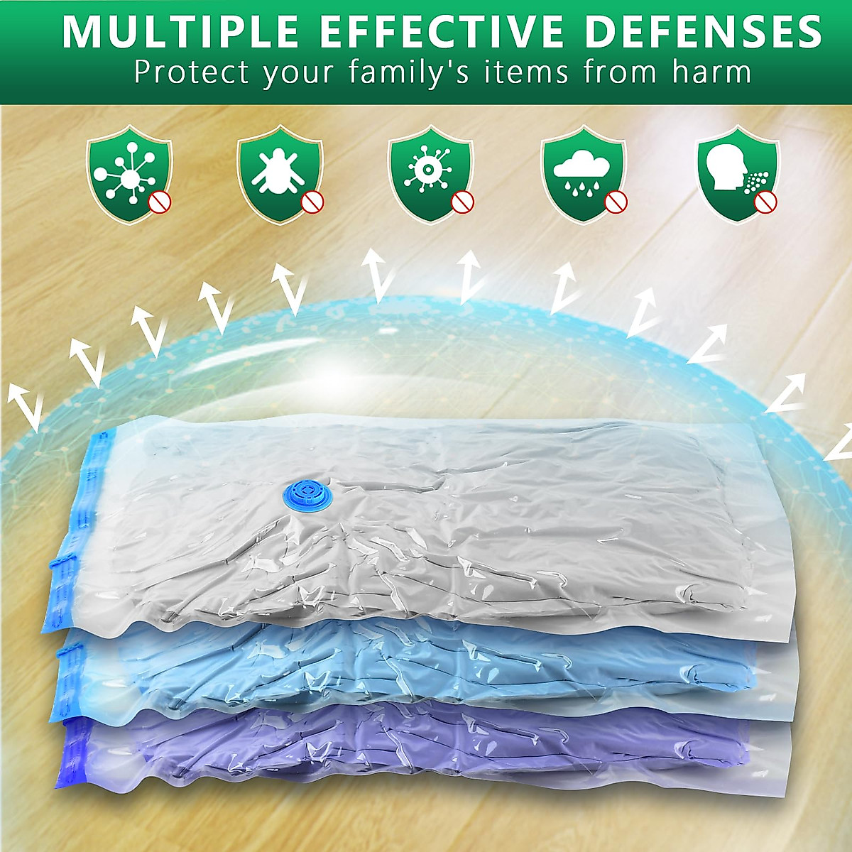 ZXA Vacuum Storage Bags with Electric Air Pump, 5 Pack Large 32''x 24'' Vacuum Seal Bags for Clothing, Space Saver Vacuum Storage Bags for Blanket, Duvets, Pillows, Comforters