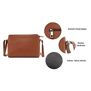 Texan Bull Leather Crossbody Bags For Women- Small Crossover Crossbody Bag With Shoulder Sling Adjustable Strap Womens Purses Purses And Handbags (Tan)