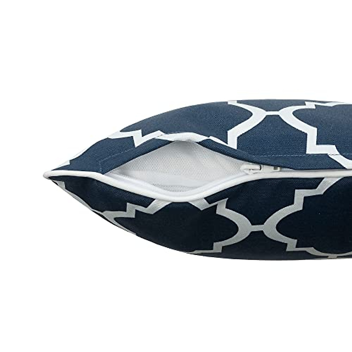 IN4 Care 12x19 Lumbar Throw Pillows Set of 2, Outdoor Summer Spring Garden Farmhouse Décor Outside Furniture Bench Decorative Pillows for Patio Sofa Couch Chair Bed-Navy Geometry