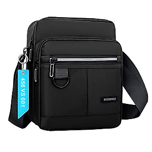 Small Men's Waterproof Messenger Bag - Ideal Crossbody Sling Purse Handbag for Work - Casual Black Shoulder Bag