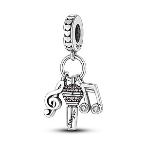 Pandach 925 Sterling Silver Charms for Bracelet&Necklace Dangle Pendant Bead with 5A Cubic Zirconia Stones,Jewelry Beads Gifts for Women