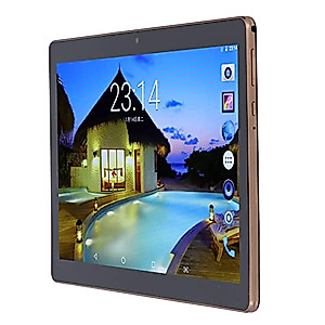 Smart Tablet, Flash CNC High Gloss Edge Body 0.3MP Front 2MP Rear Gold 5500mAh Octa Core Tablet with Plug for Daily (US Plug)