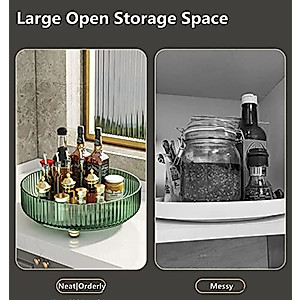 Rotatable Modern Round Tray,360°Rotating Spice Storage Rack,11" Lazy Susan Turntable Organizer,Cosmetic Makeup Vanity Tray for Storage Jewelry,Perfume&Kitchen Condiment,Suit for Home Decorative
