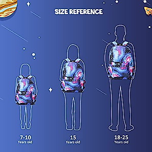 SAMIT Anime Luminous Backpack with USB Charging Port & Anti Theft Lock &Pencil Case Daypack Laptop Backpack (Blue_White)