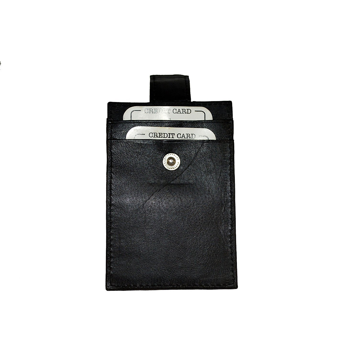 Id Holder with Belt Loop and Credit Card Slots - Genuine Leather