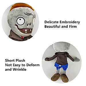 Suyudian 12" 1 PCS PVZ Plant and Zombies Plush Brown Coat Toys Stuffed Soft Doll Roadblock Conehead Zombie New