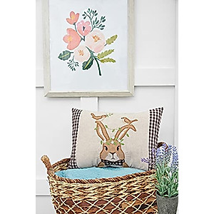 C&F Home Bunny Birds Lumber Pillow Tan 13" X 18" Spring Soft Woven Pillow with Filling for Couch Sofa Bed Chair Cotton 13 x 18 Tan