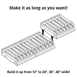 Azar Displays 225830-6COMP-CLR 6 Compartment Divider Bin Cosmetic Tray with Pushers - 6 Slots per Tray, 2-Pack, Clear