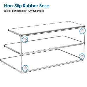 KTRIO 2 Pack Acrylic File Holder 2 Sections File Organizer for Desk, Clear Desk Organizer File Sorter File Folder Holder Mail Organizer Letter Holder for Envelopes, Electronics, Purse Display Stand