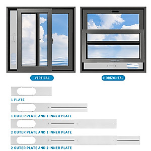 KXXFFWS Portable Air Conditioner Window Vent Kit with 5.9” Exhaust Hose,Universal AC parts Anti-Clockwise Hose for Portable AC Unit
