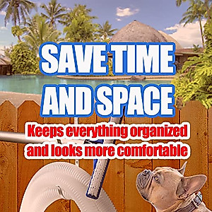 katikies Pool Pole Hanger Aluminium Holder Set, Ideal Equipment Hooks for Telescopic Poles, Skimmers, Leaf Rakes, Nets, Brushes, Vacuum Hose, Garden Tools and Swimming Pool Accessories (4-pcs)