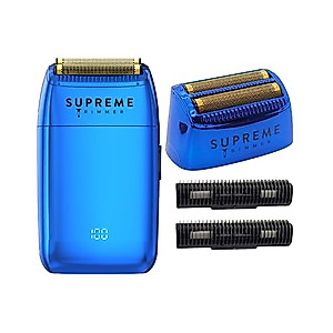 SUPREME TRIMMER Foil Shaver STF600 (60 Min Runtime) & Replacement Cutters SB55 | Crunch Lite - Blue