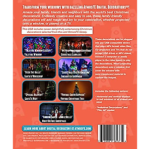 AtmosFX® Christmas Digital Decoration on USB Includes 7 AtmosFX Video Effects for Christmas