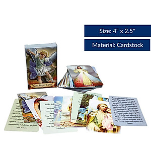 Pack of 54 Assorted Holy Cards with Catholic Saints and Prayers