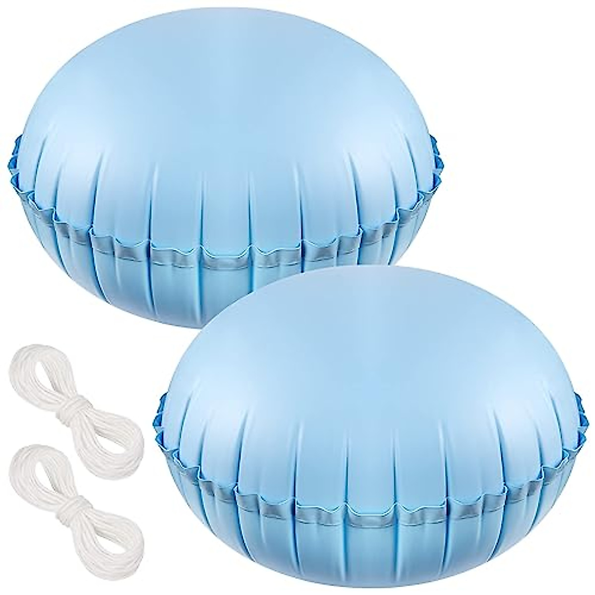 2pcs 4ft Dia. Pool Air Pillows for Above Ground Pools & Patio Furniture Cover Airbag - Winter Closing Winterizing Kit with Ropes, Thicken PVC Ice Equalizer Support Swimming Pool Covers