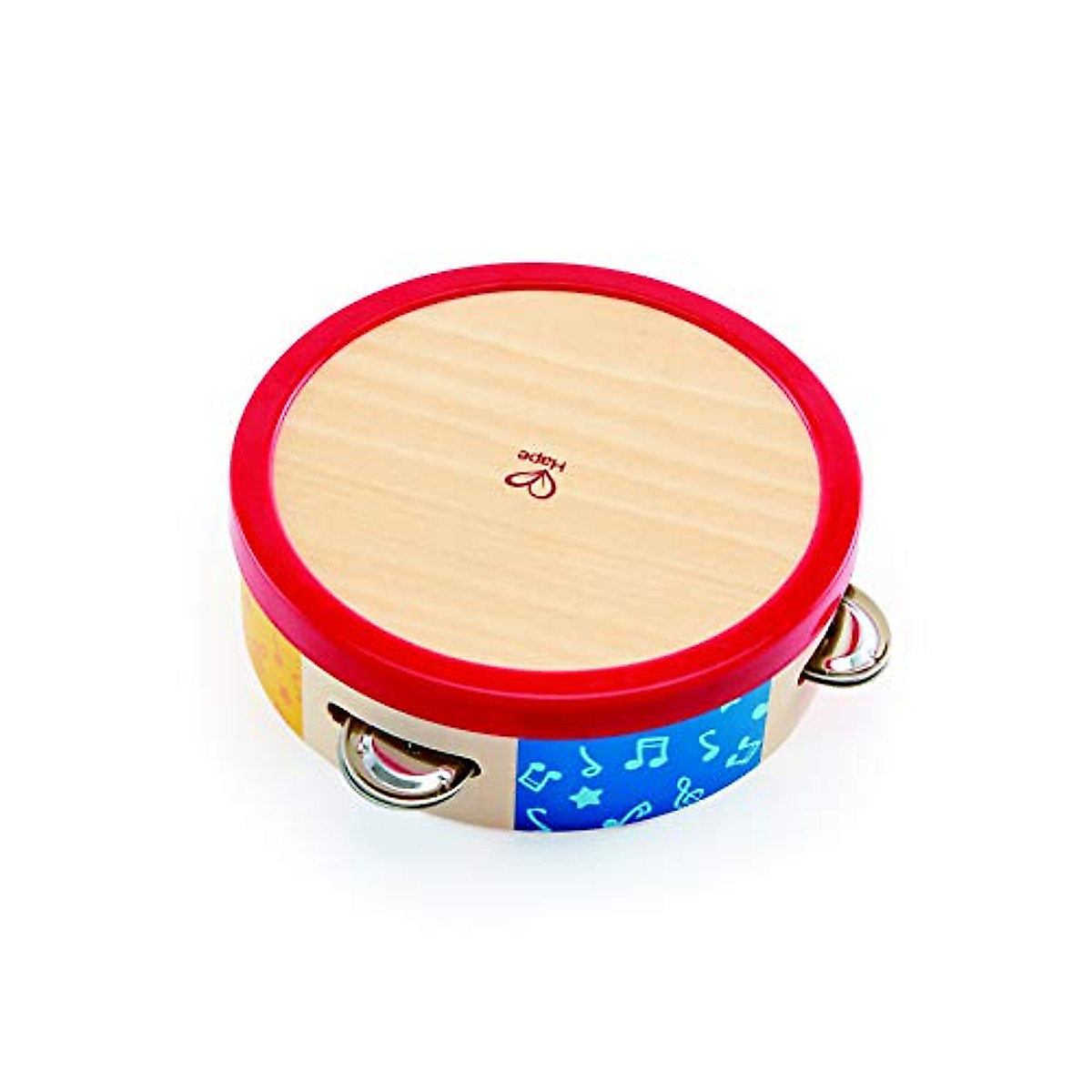 Hape Tap-Along Tambourine | Wooden Tambourine Drum for Kids, Musical Instrument for Children 12 Months and Up