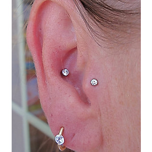 MODRSA Threadless Cartilage Earrings Tragus Earrings Tragus Helix Piercing Jewelry Helix Earrings Lip Piercing Jewelry Labret Piercing Jewelry Threadless Earring 16g 6mm