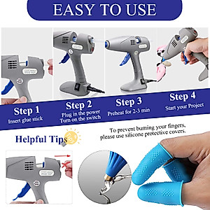 BLEDS Hot Glue Gun, Full-Size Glue Gun 80 & 120W, Stand-Up Large Glue Guns Anti-Dripping Dual High Temp Hot Melt Glue Gun With 12 Glue Sticks for Craft Art Creative Office Decor DIY Quick Repairs