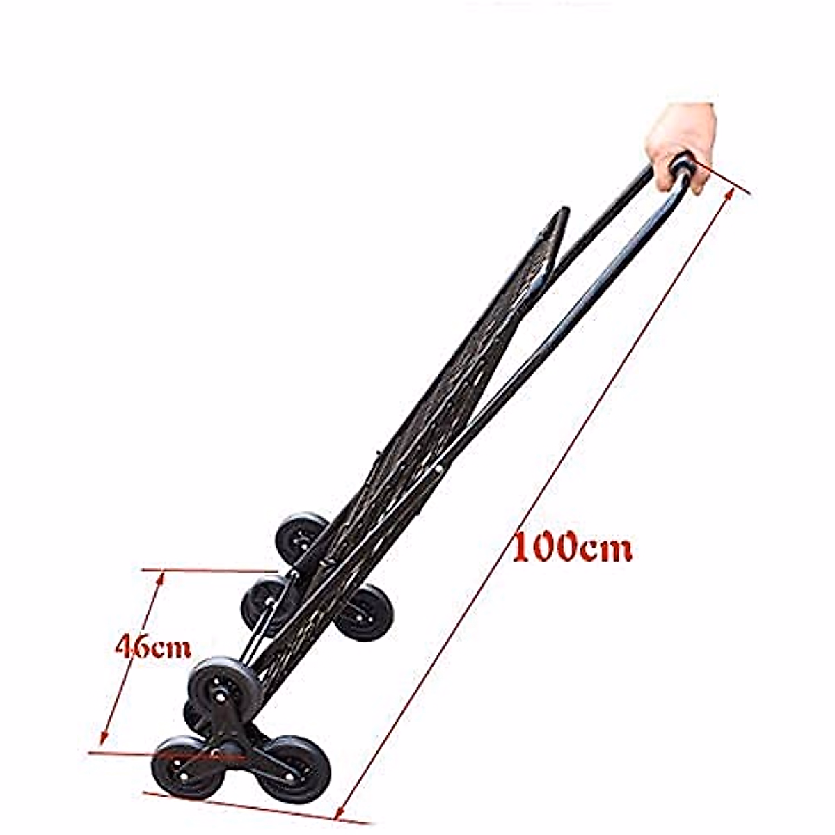 Shopping Trolley on Wheels Multi Function Shopping Cart Fashion Folding Trolley Trolley is Not Easy to Deform and Durable Storage Hand Trucks,Black ,