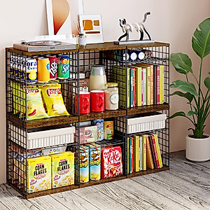 Honkazita 2 Wooden Storage Cubes,Adjustable Stackable Wooden Book Rack for Living Room, Bedroom DIY Variable Small Book Shelfs