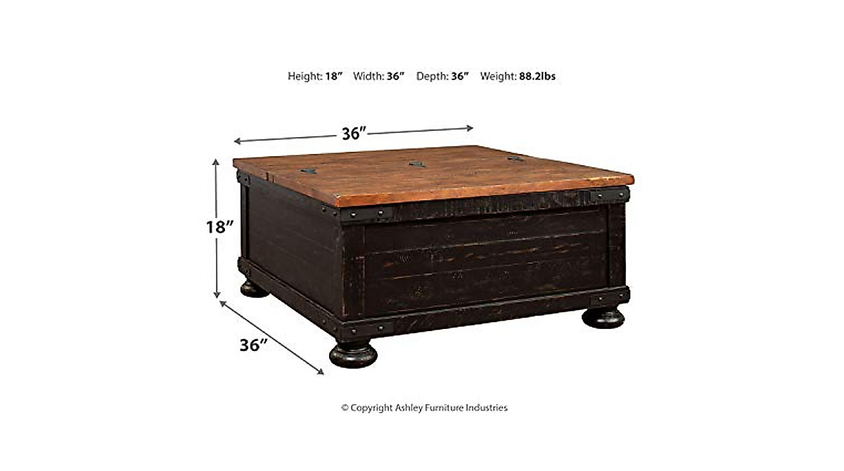 Valebeck Farmhouse Lift Top Coffee Table with Storage