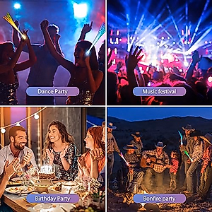 28 Pack Glow Fiber Optic Wands Sparkler Firework Sticks, LED Flashing Light Up Toy for Kids Adults, Glow in The Dark Party Favor Supplies Rave Magic Decoration Bulk Wedding Easter St. Patrick’s Day