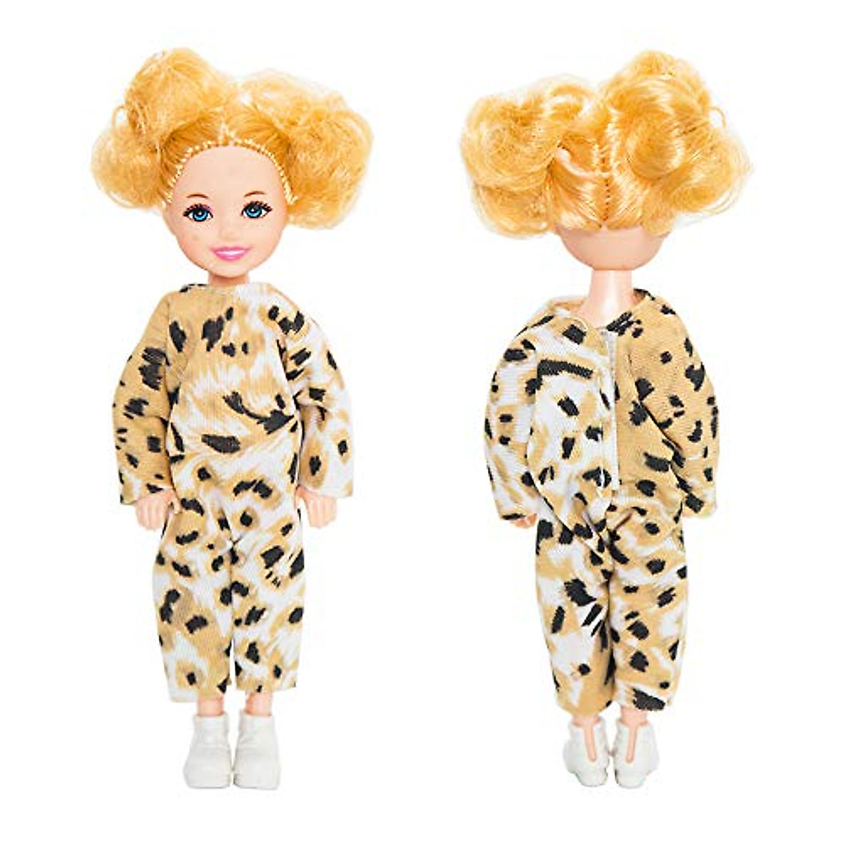 ONEST 10 Sets 5 Inch Dolls Mini Dolls Include 10 Pieces Girl Dolls, 10 Sets Handmade Doll Clothes, 10 Pairs of Doll Shoes