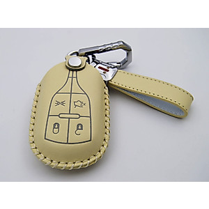 Handmade Leather Key Fob Cover for Maserati Levante Quattroporte Ghibli 4 Buttons