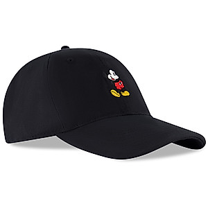 Disney Men's Baseball Cap, Mickey Mouse Adjustable Hat for Adult, Black, One Size