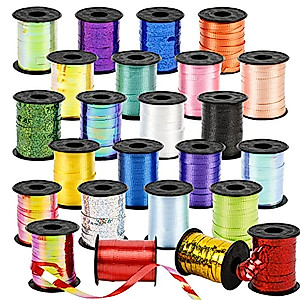 WELTOKE Curling Ribbon 24 Pack 1188 Ft Sparkly Balloon Gift Wrapping Ribbon - 12 Roll 66 Ft Each 12 Roll 33 Ft Each - for Wrapping, Crafting, Wedding, Party, Festival, Florist Flower