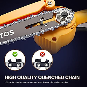 Mini Chainsaw 6 Inch Cordless, TOBTOS 24V Battery Powered Chain Saw with 2x 2.0Ah Battery, Portable Electric Chinsaw with Security Lock, Handheld Chainsaw for Tree Trimming Wood Cutting