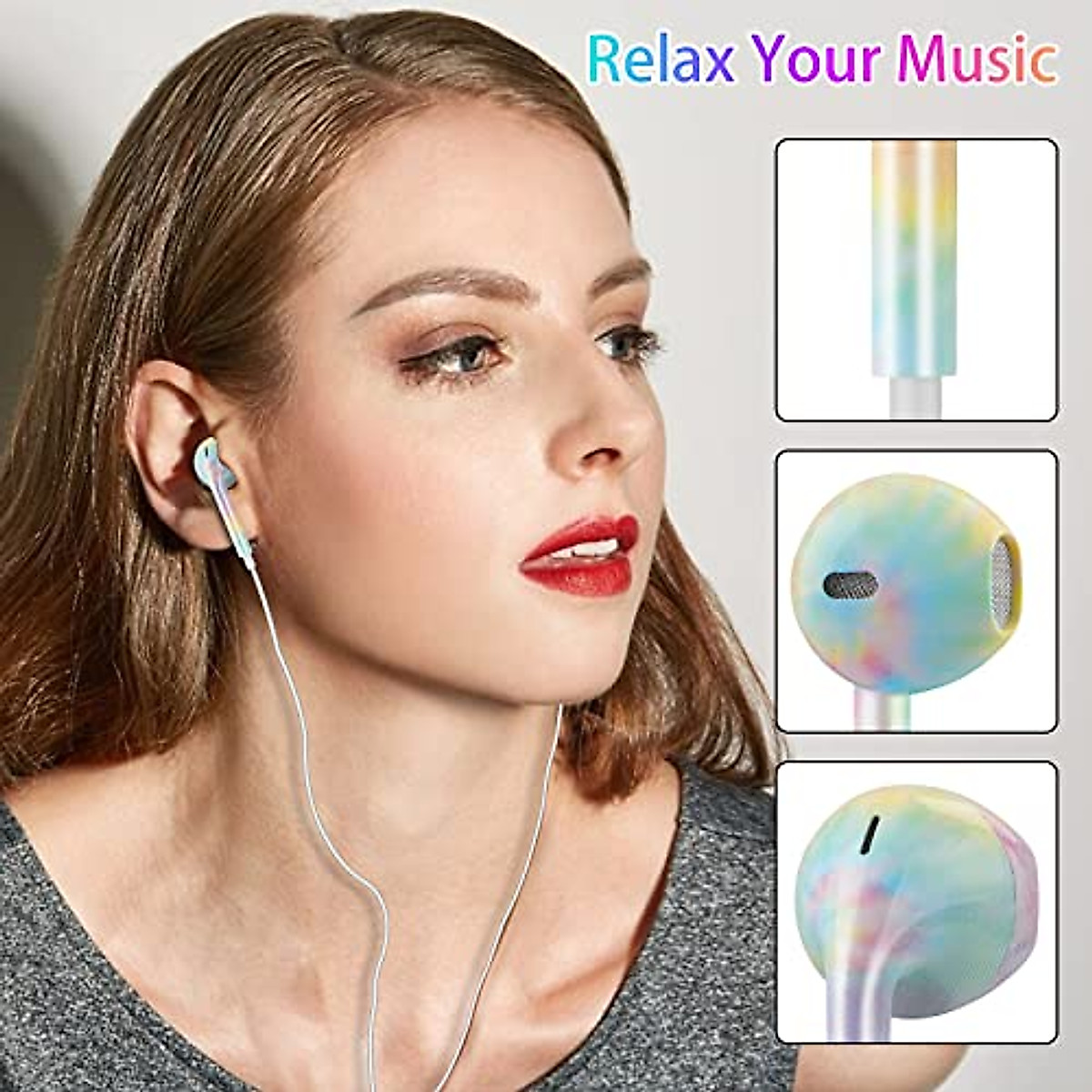 XNMOA Earbuds Wired for iPhone, Comfortable in-Ear Earphones,Connector Headphones Built-in Microphone & Volume Control,Compatible with iPhone14 13/12/11/Xr/Xs/Se/X/8/7/Plus Support All iOS System