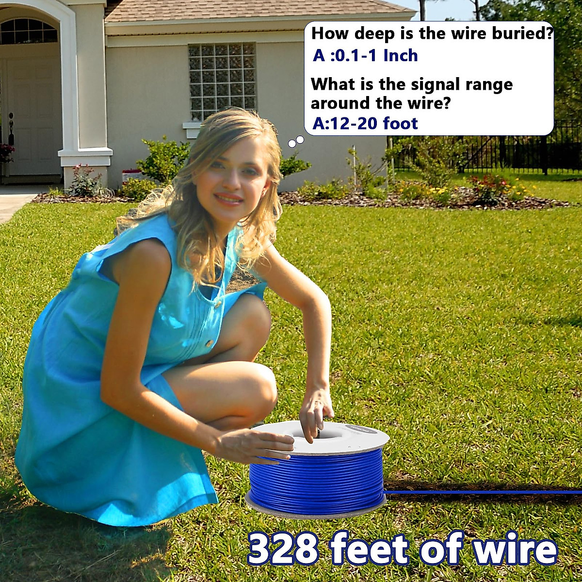 UltraCrab Basic In-Ground Pet Fence - Underground Electric Pet Fence System with Waterproof and Rechargeable Training Collars - Electric Fence for Dogs