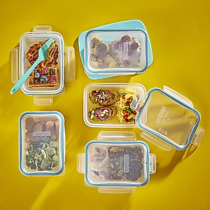 Snapware Total Solution 10-Pc Plastic Food Storage Containers Set, 3-Cup Rectangle Meal Prep Container, Non-Toxic, BPA-Free Lids with 4 Locking Tabs, Microwave, Dishwasher, and Freezer Safe