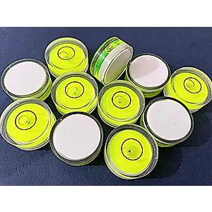 5Pcs Small Circular Double Sided Adhesive Bubble Spirit Levels for Work shop, Speakers, Phonograph, Tripod, Turntable, Automount Telescope, Drill, Etc. (25x10mm)